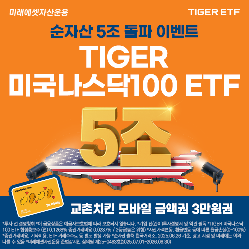 미래에셋, ‘TIGER 미국나스닥100 ETF’ 순자산 5조원 돌파